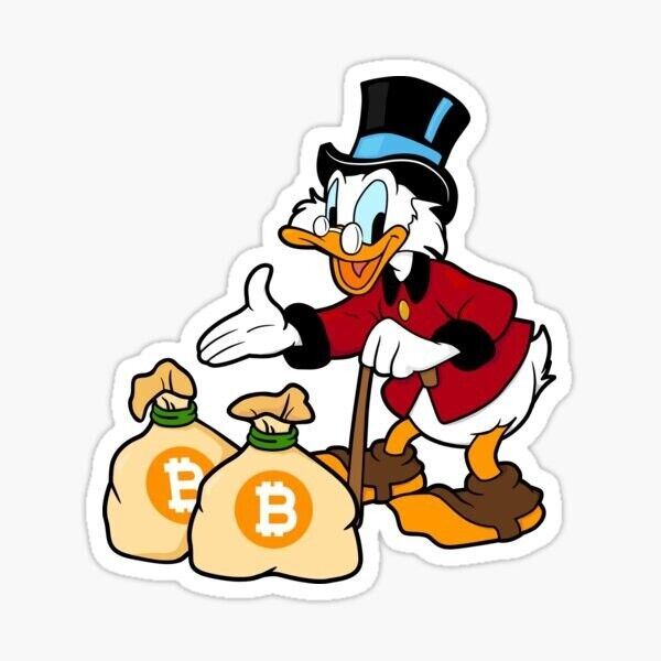 Bitcoin Scrooge McDuck Sticker| Sticker Apple